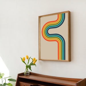 Retro Wall Art Geometric Print Groovy Print Wall Art - Etsy