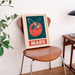 Retro Solar System Planet Wall Print Set of 9, Space Wall Print ...