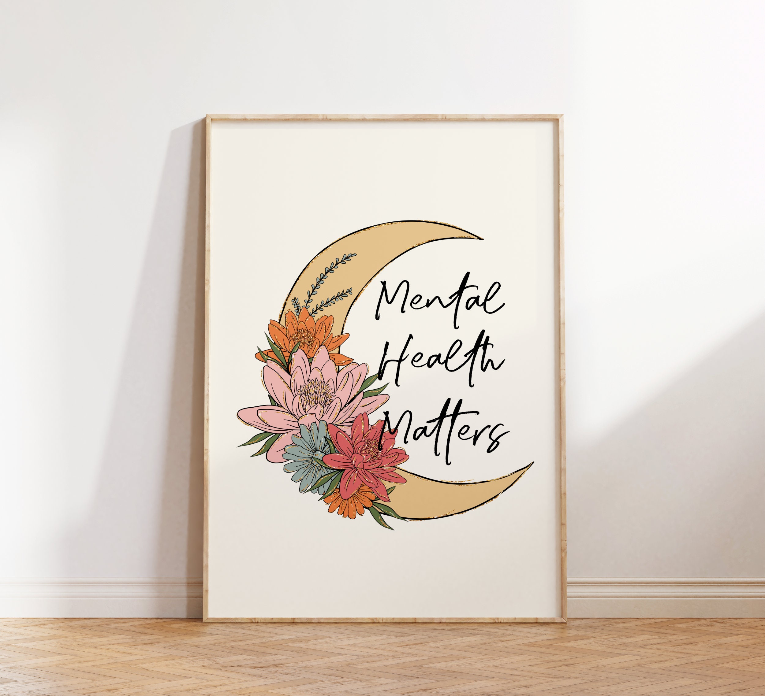 Hippie Mental Health Matters Poster Hippie Wall Print - Etsy