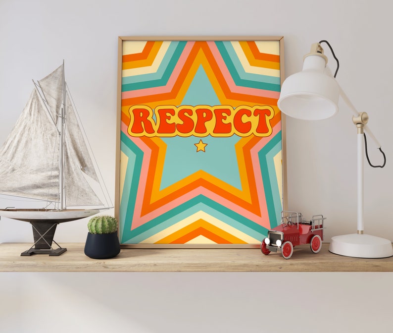 Respect Print, Retro Wall Art, Aesthetic Wall Decor, Retro Poster ...