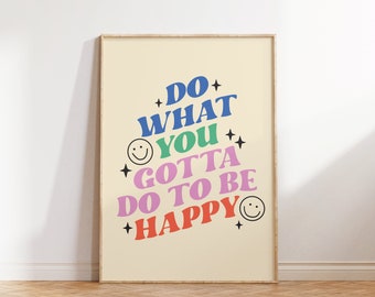 Retro Groovy Wall Art, Kindness Print, Inspirational Print, Digital ...