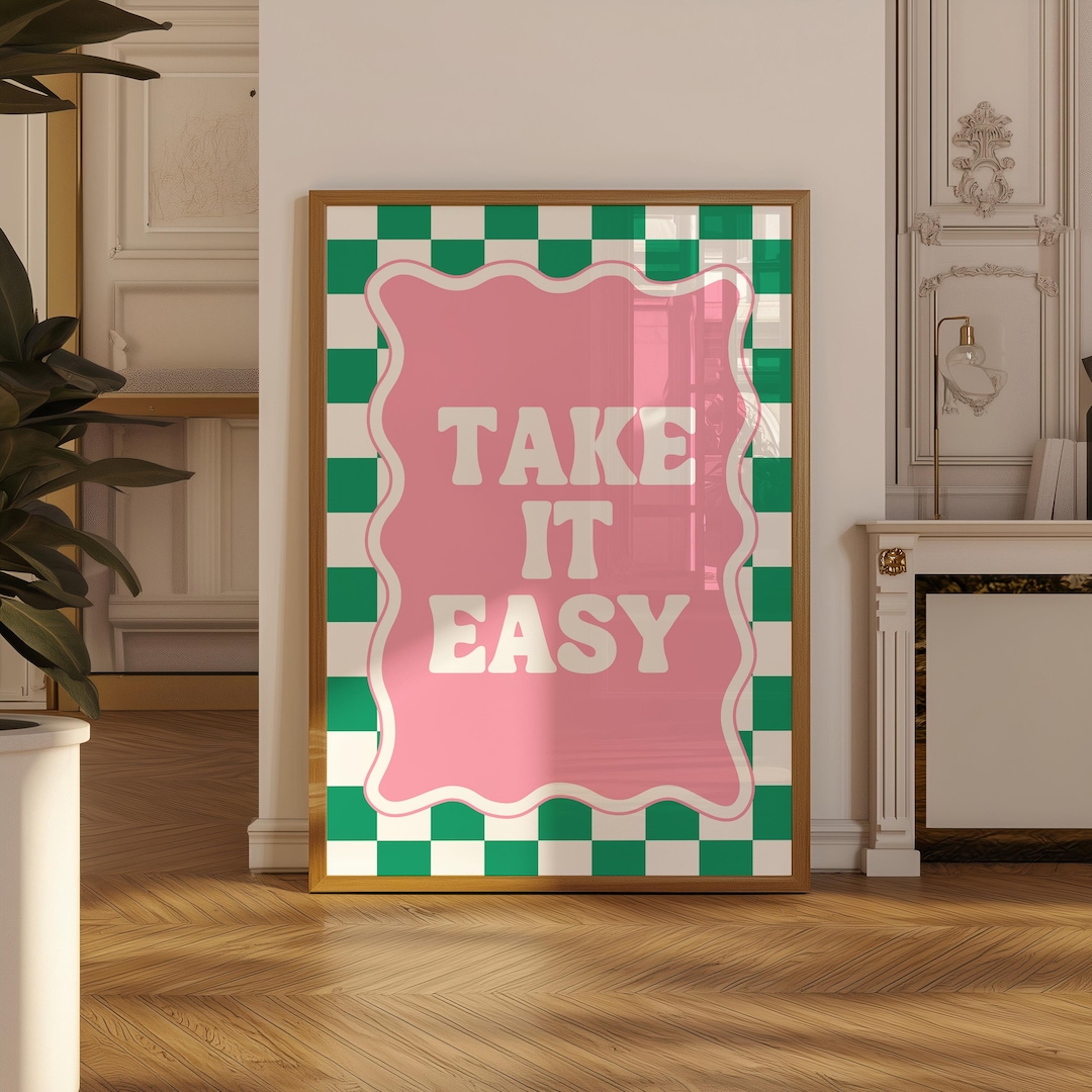 Take It Easy Retro Print | Groovy 90s Wall Art Printable (digital ...