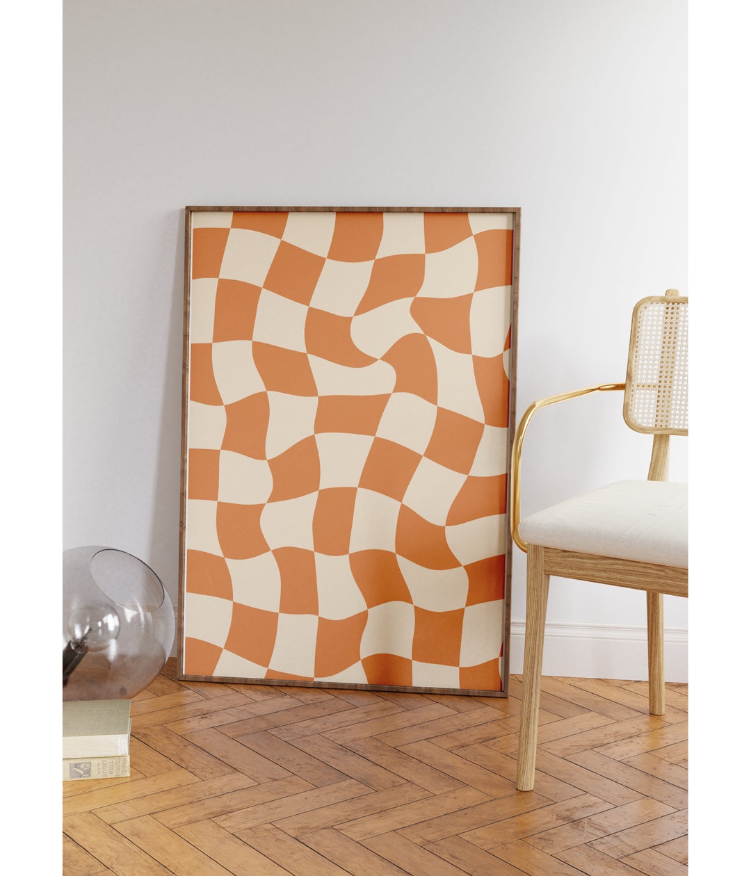 Retro Checkered Wall Art, Trendy Poster, Groovy Y2K Decor (digital ...