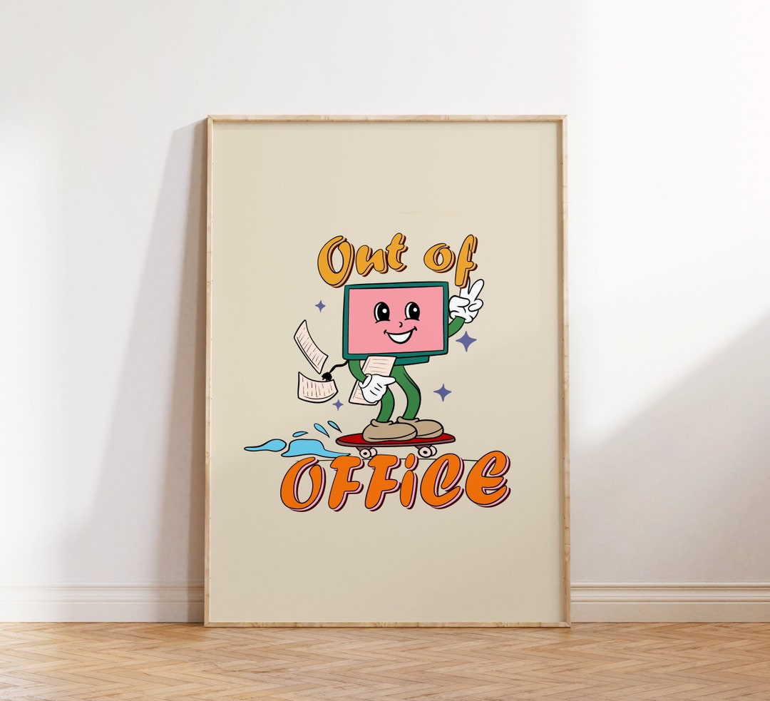 Retro 'out of Office' Print: Fun Office Decor (digital Download) - Etsy