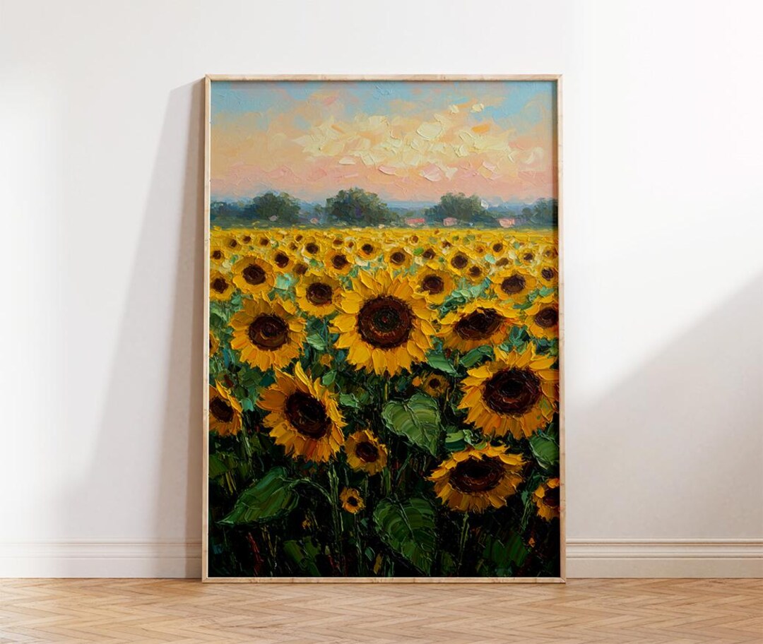Sunflower Field Print, Sunflower Wall Art, Sunflower Poster, Apartment ...