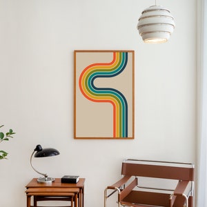 Retro Wall Art Geometric Print Groovy Print Wall Art - Etsy