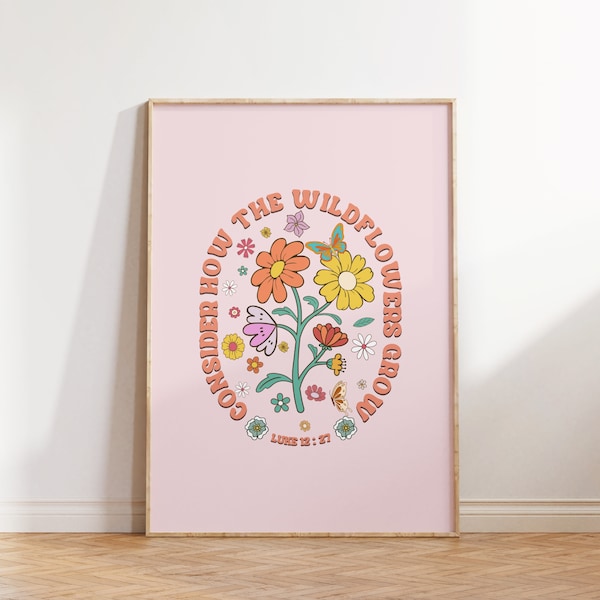 Wildflower Print Bible Verse - Etsy