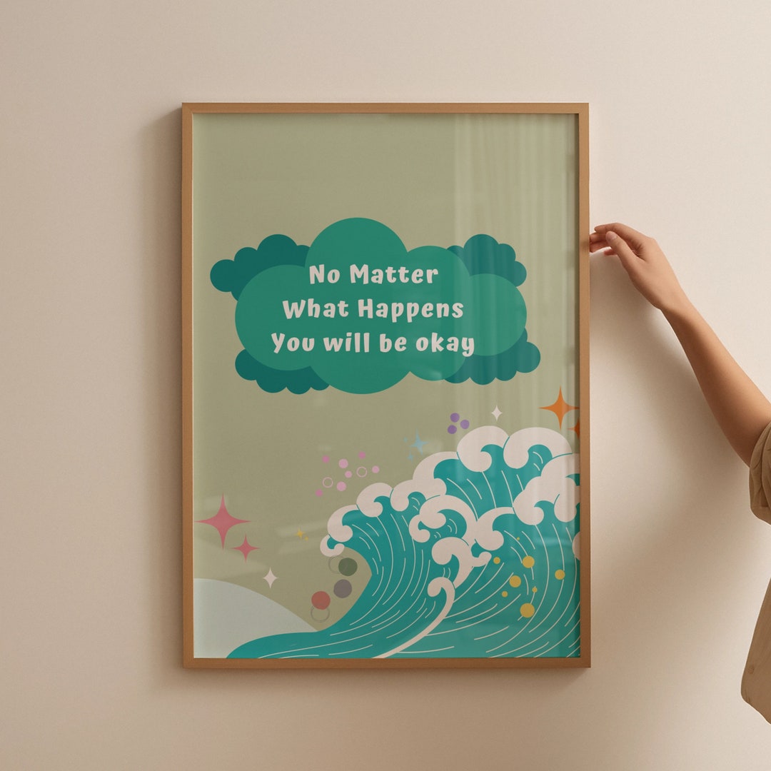Cute Quote Wall Art, Inspirational Print, Retro Wall Art, Digital ...