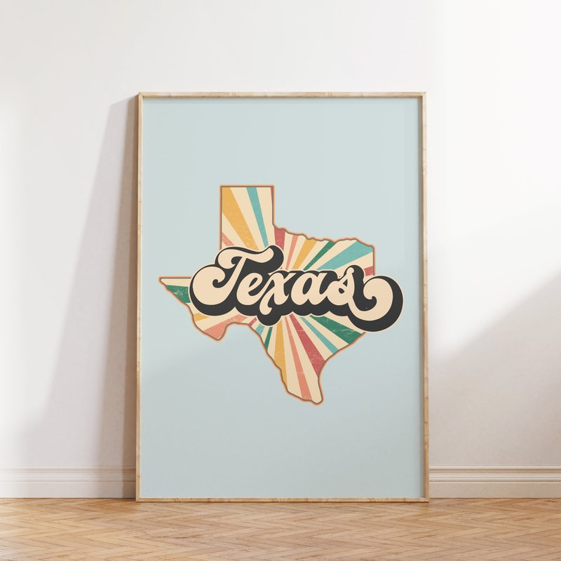 Texas Map Print - Etsy