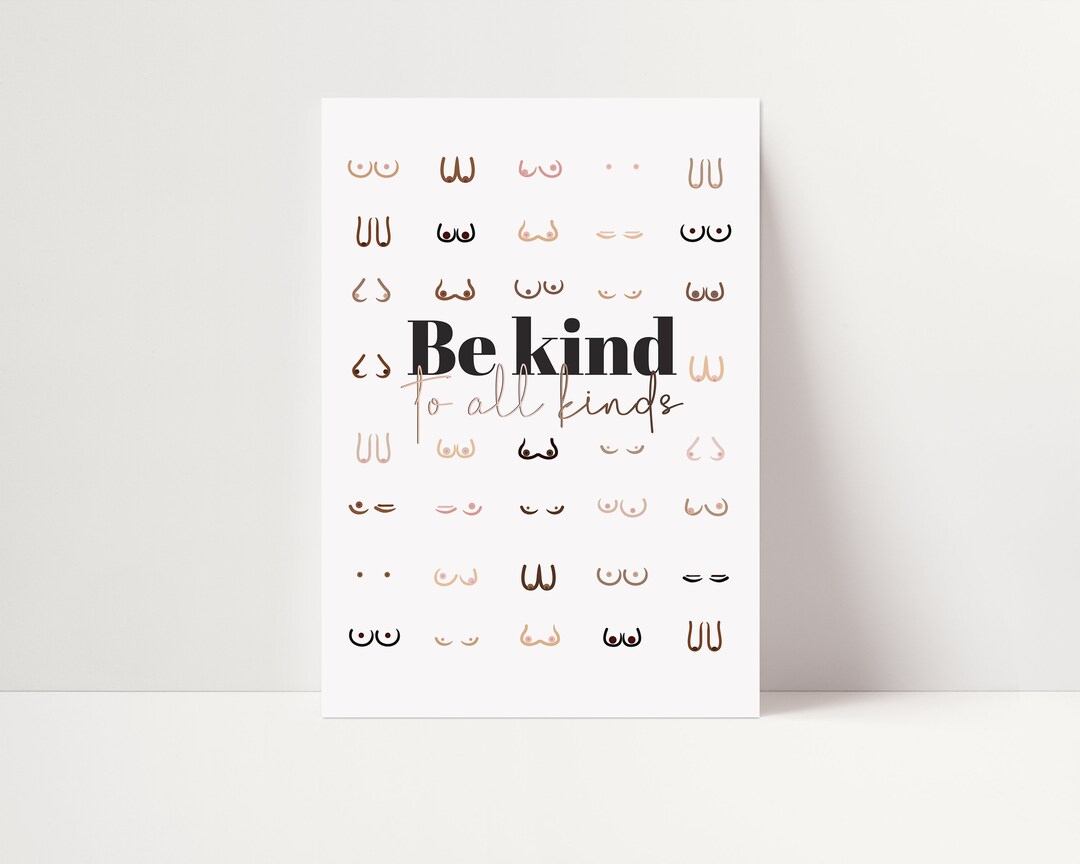 Be Kind Digital Download Print Boobie Graphic Funny Art - Etsy