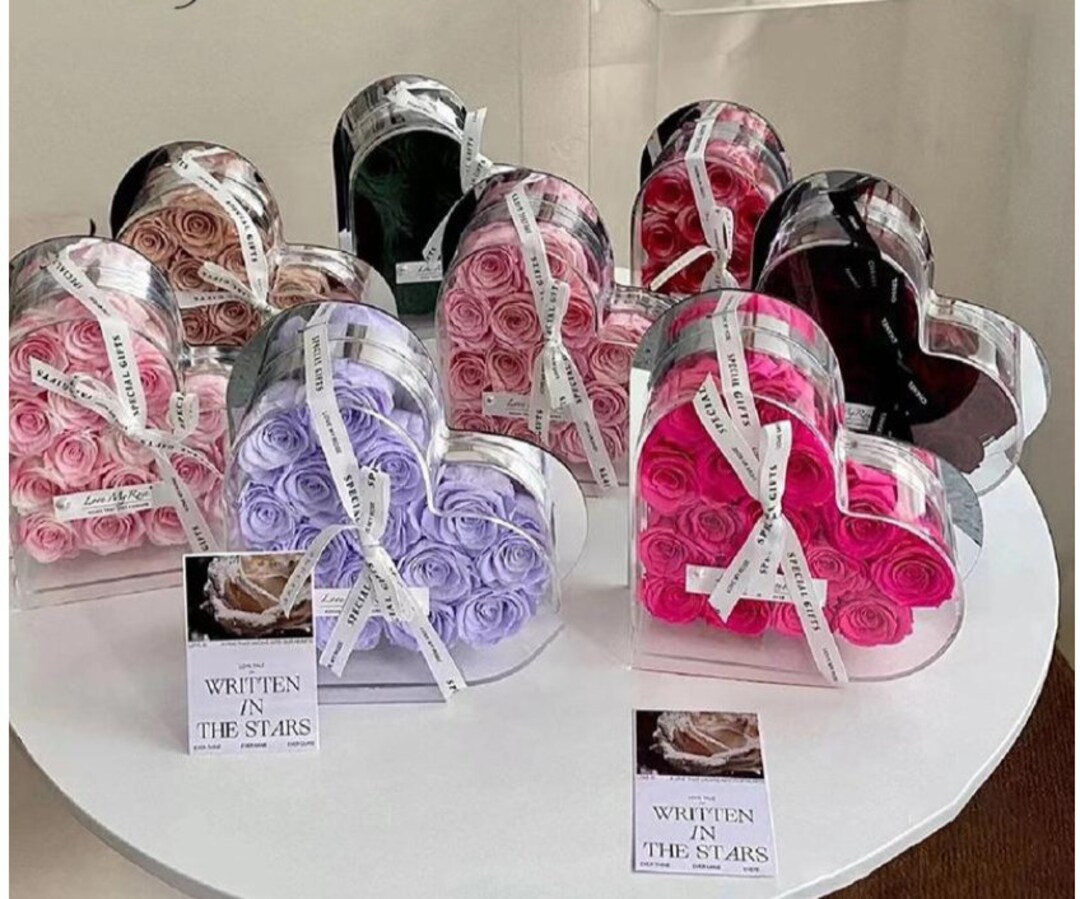 Luxury Acrylic Heart Floral Shaped Boc - Etsy