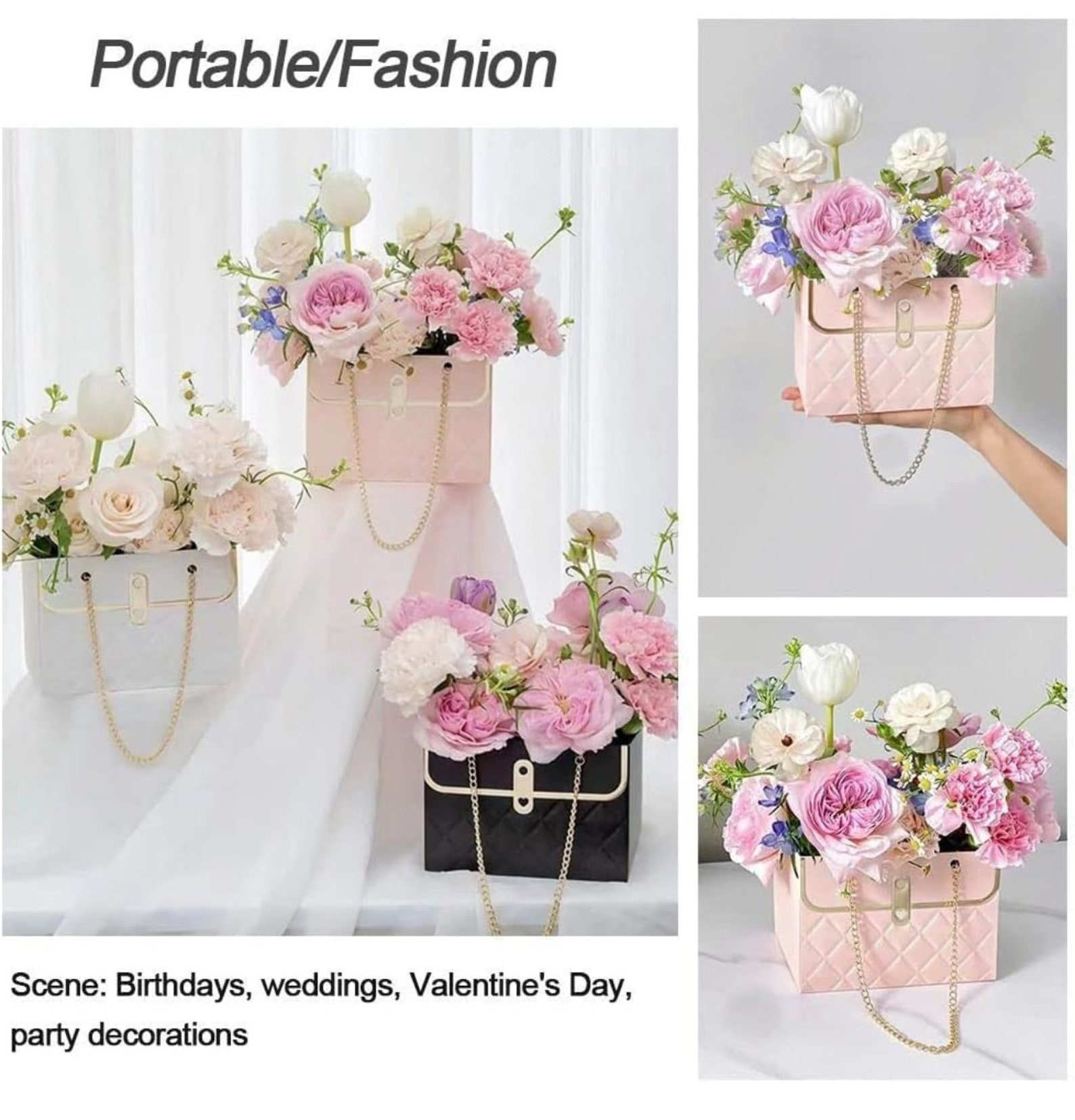 Set of 4 Purses Floral Boxes for Mothers Day, Birthdays, Valentines - Etsy