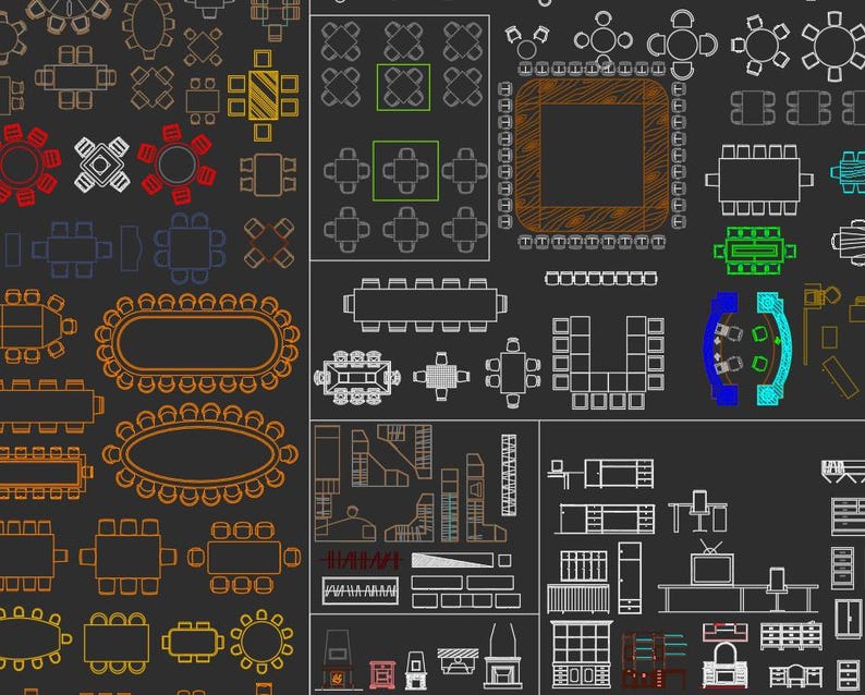 Autocad Blocks: 2D Furniture, Illustration, Laser Cutting, Vector Files ...