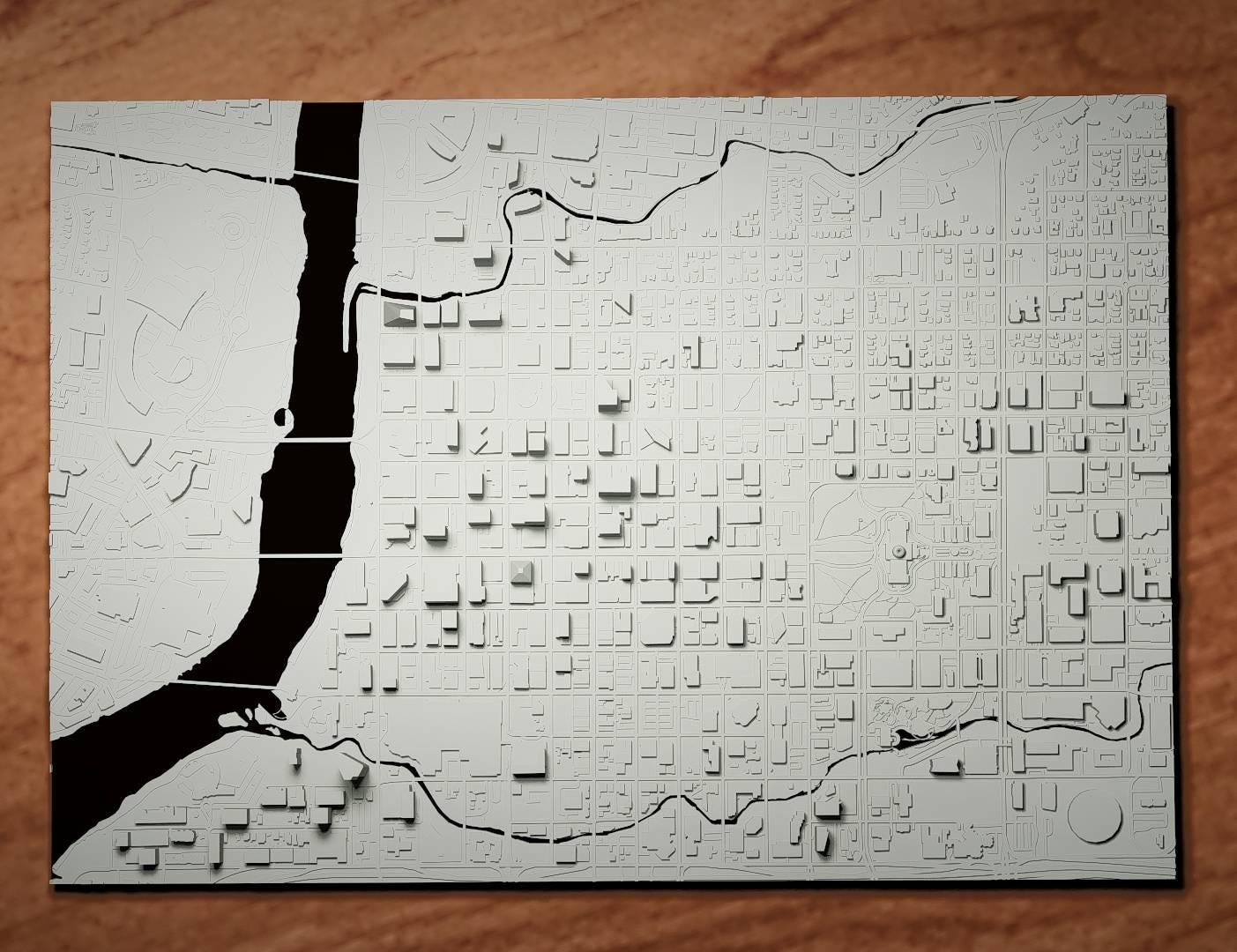 Austin - 3D Printed City Map - Home Decor - Desktop Map - Housewarming ...