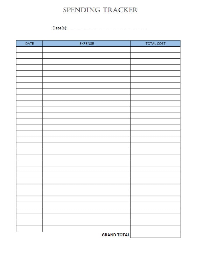Easy & Simple Spending Tracker | Printable Expense Tracker ...