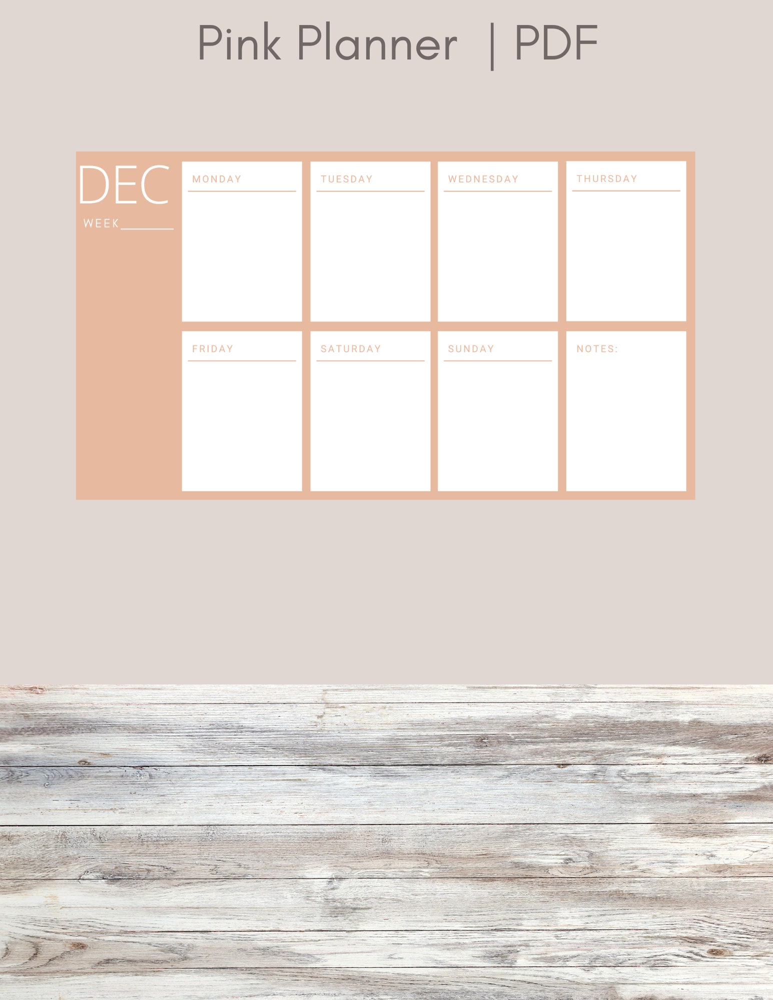 Pink Weekly Planner Digital Download - Etsy