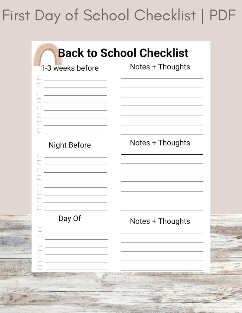 Back to School Checklist Printable | Back to School Sheet | Back to ...