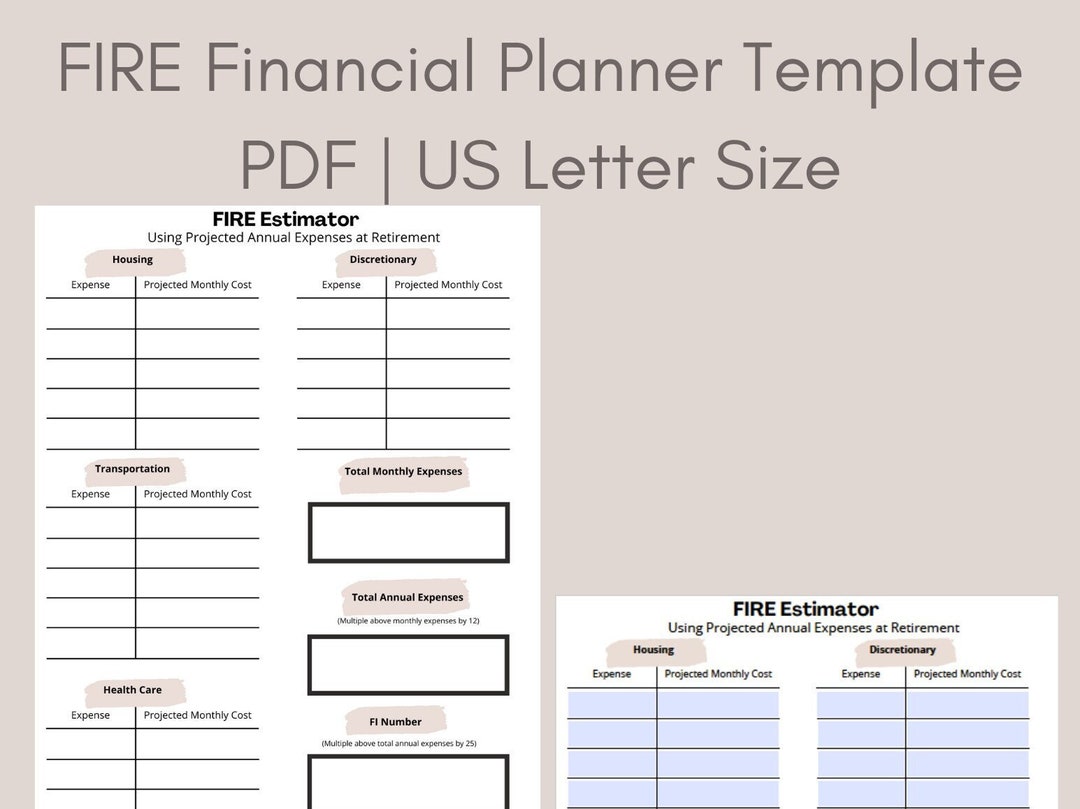 FIRE Financial Planning Template | F.I.R.E Template | Budgeting ...