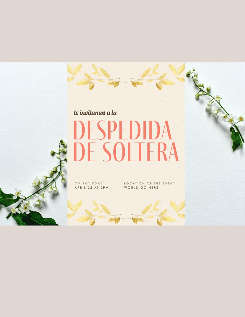 Plantilla De Despedida De Soltera - Personaliza Tu Celebración Con Un ...