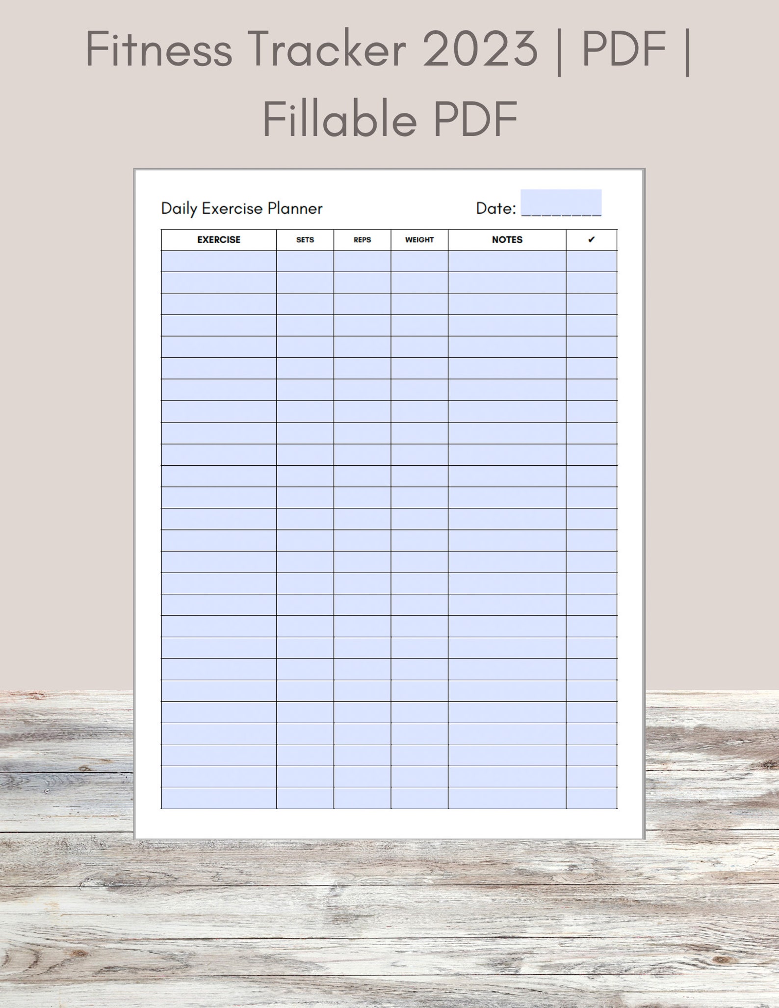 Editable Exercise Log 2023 | Digital Fitness Planner | Fillable PDF ...