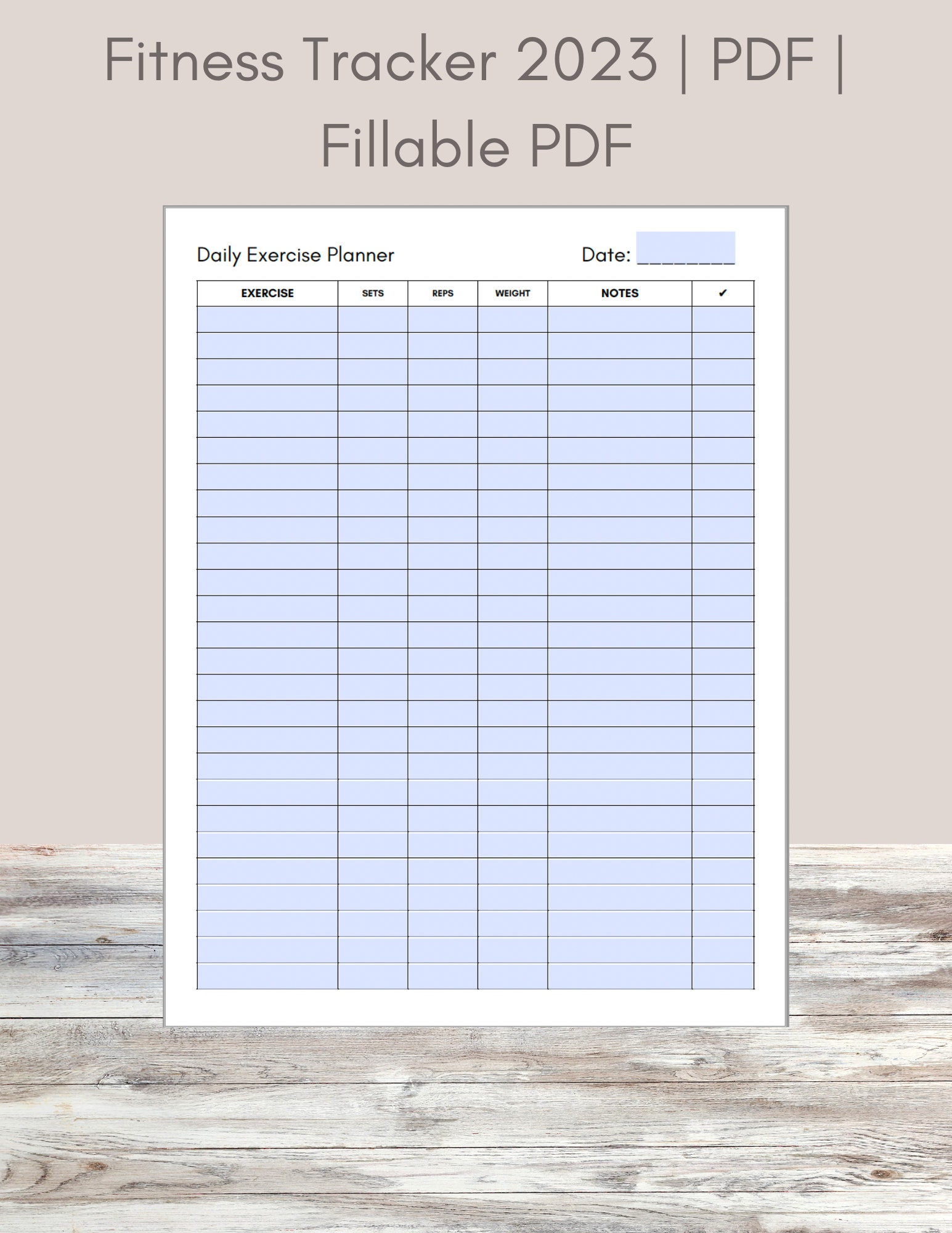 Editable Exercise Log 2023 Digital Fitness Planner Fillable PDF Work ...