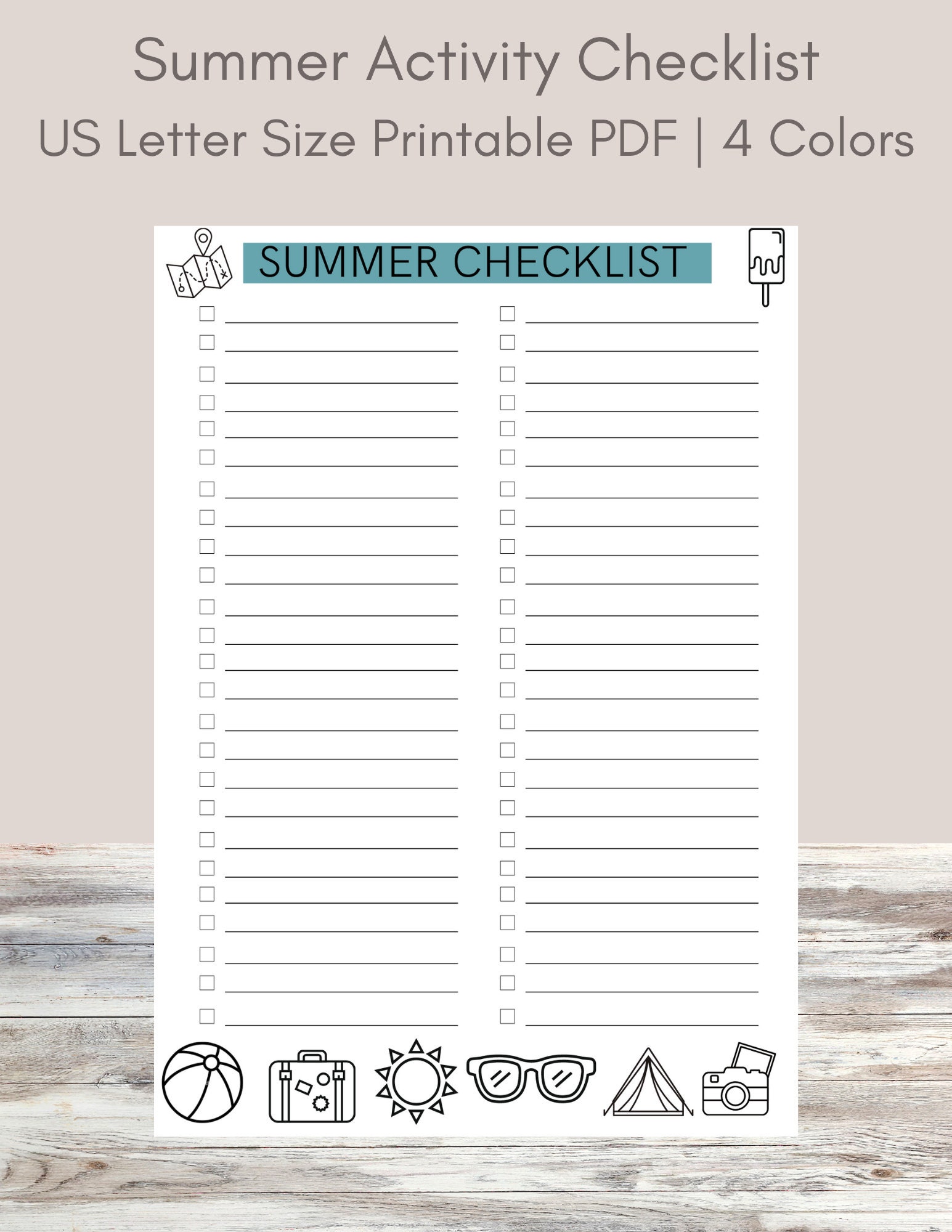 Summer Bucket List | Fillable Summer Bucket List | Summer Activity List ...