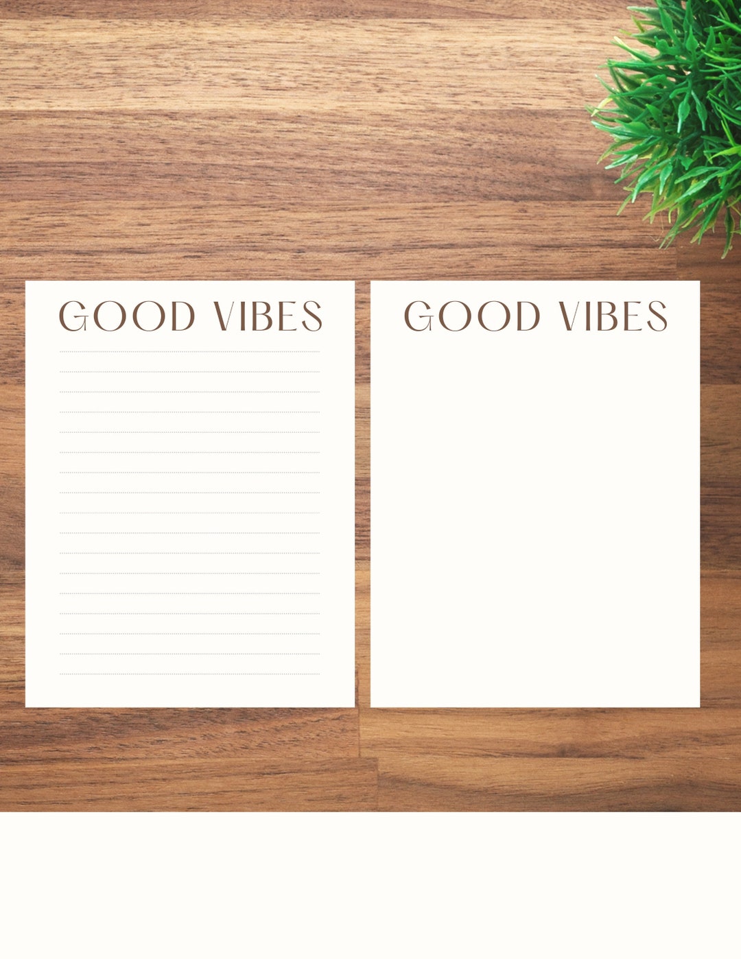 Good Vibes Printable Stationary Set Blank & Lined Digital Download ...