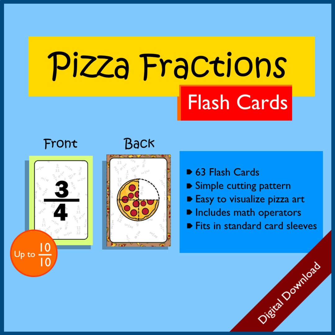Printable Fraction Flashcards - Etsy Canada