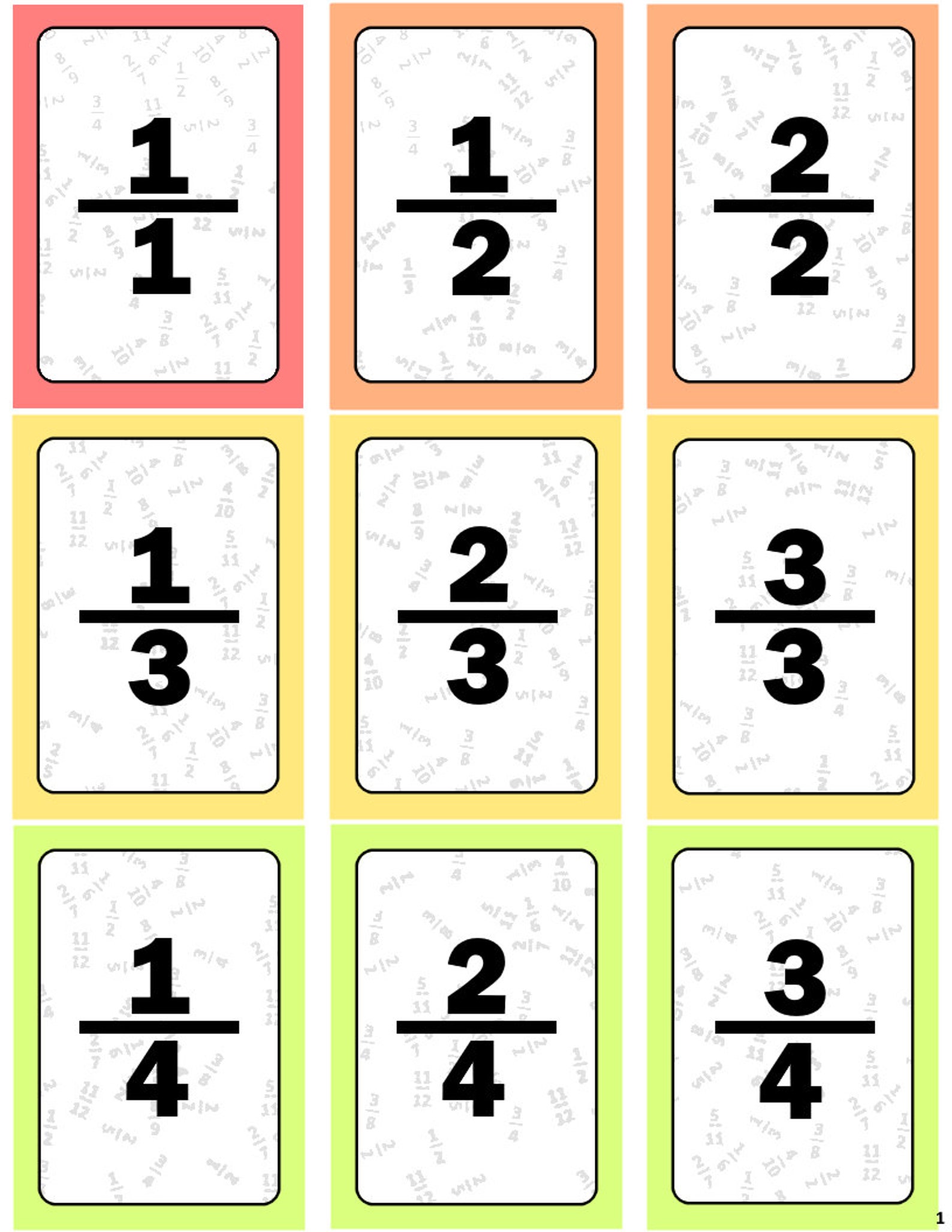 Printable Fraction Flashcards - Etsy Canada
