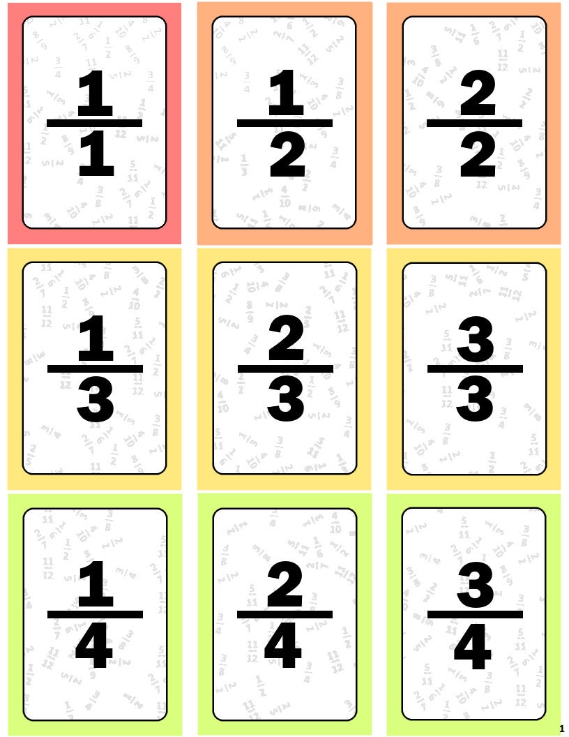 Printable Fraction Flashcards - Etsy Canada