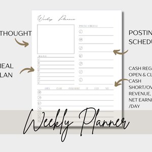 Printable Entrepreneur's Weekly Planner | Small Business Daily Planner ...