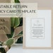 Simple Return Policy Template, DIY Printable Business Card Design ...