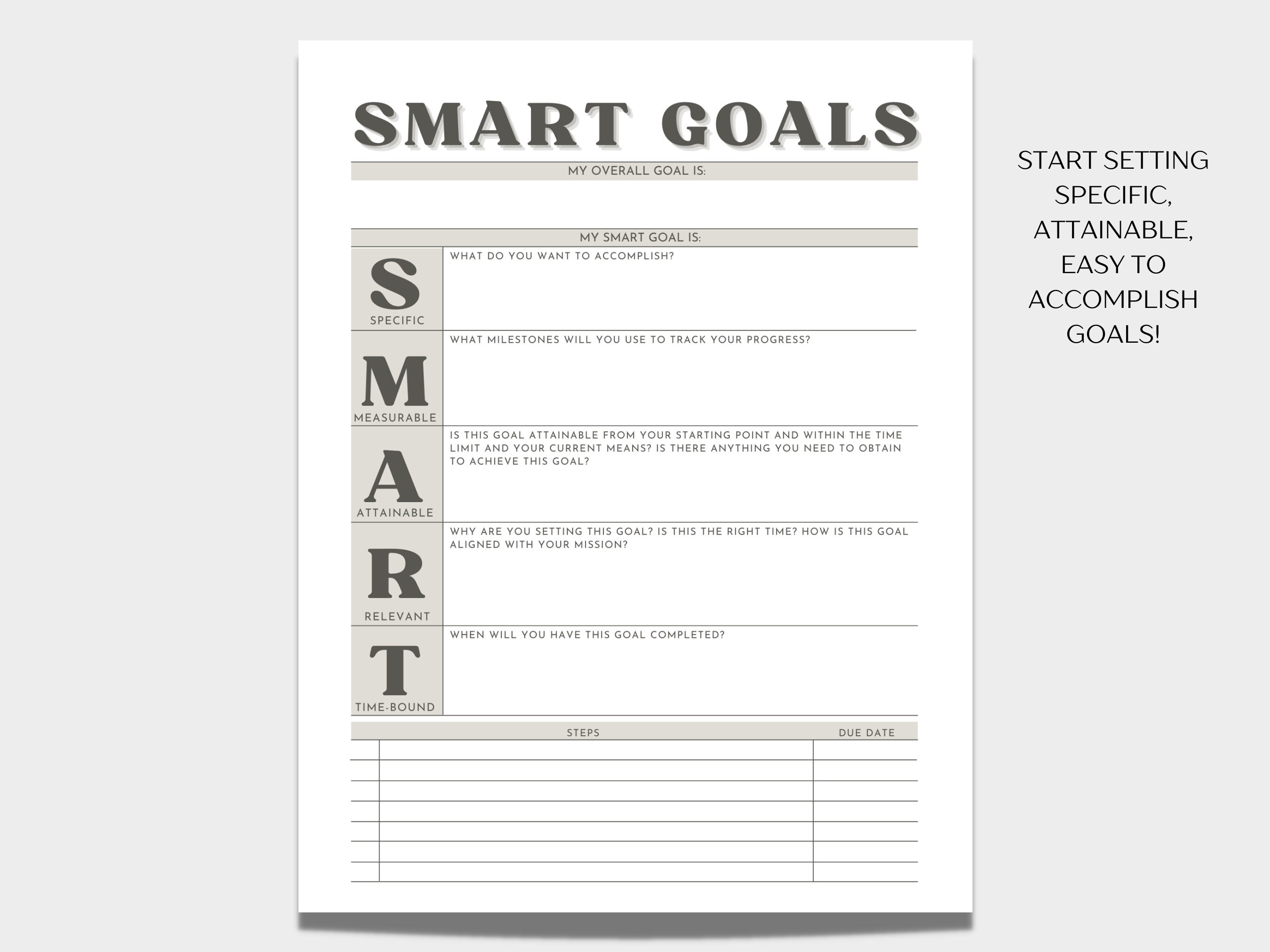 Smart Goals Worksheet For High School Students
