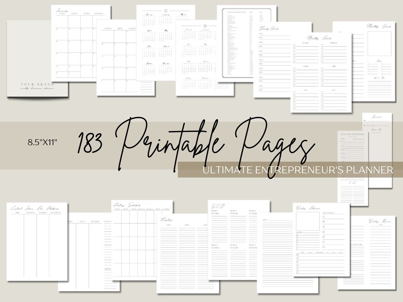 Printable 2022 Ultimate Entrepreneur's Planner | Small Business Planner ...