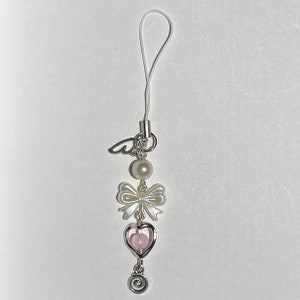 Bow & Heart Phone Charm / Phone Strap - Etsy