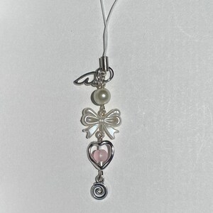 Bow & Heart Phone Charm / Phone Strap - Etsy