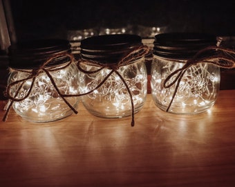 Farmhouse Centerpiece Rustic Home Decor Fairy Lights | Etsy