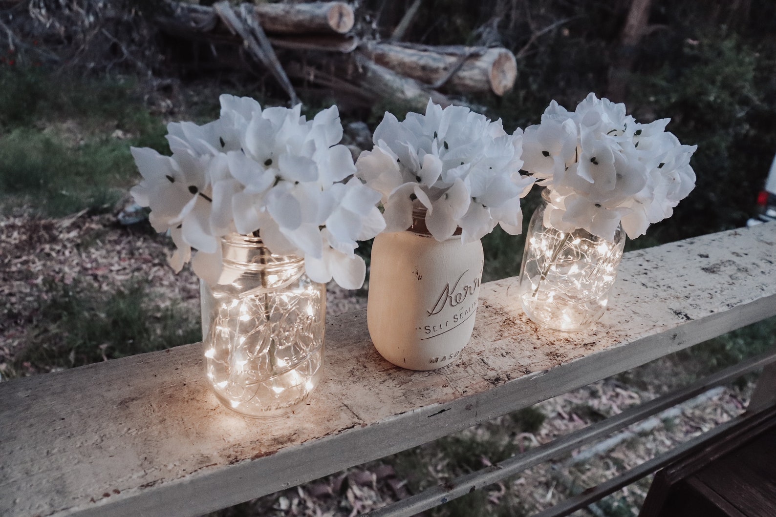 Farmhouse Centerpiece Rustic Home Decor Fairy Lights - Etsy
