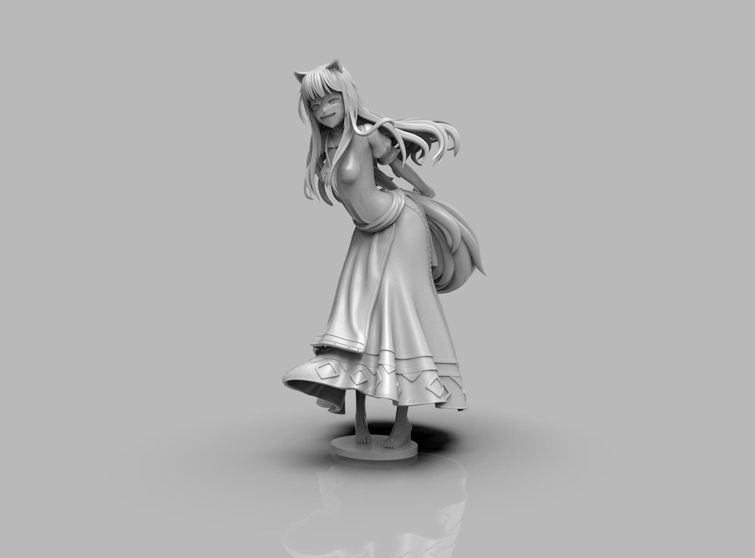 A413 Anime Character Design, the Waifu Nine Tail Fox Design Statue, STL ...
