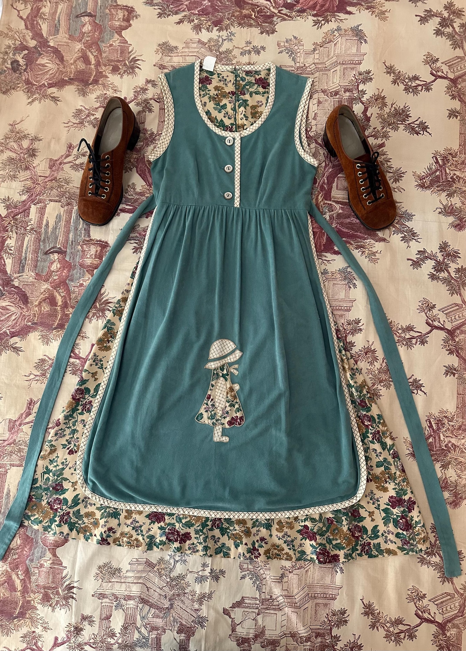 Cutest 1970's Holly Hobby Apron Dress - Etsy