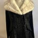 Vintage 1950's Black Curly Lambs Wool Coat With White Mink Collar - Etsy