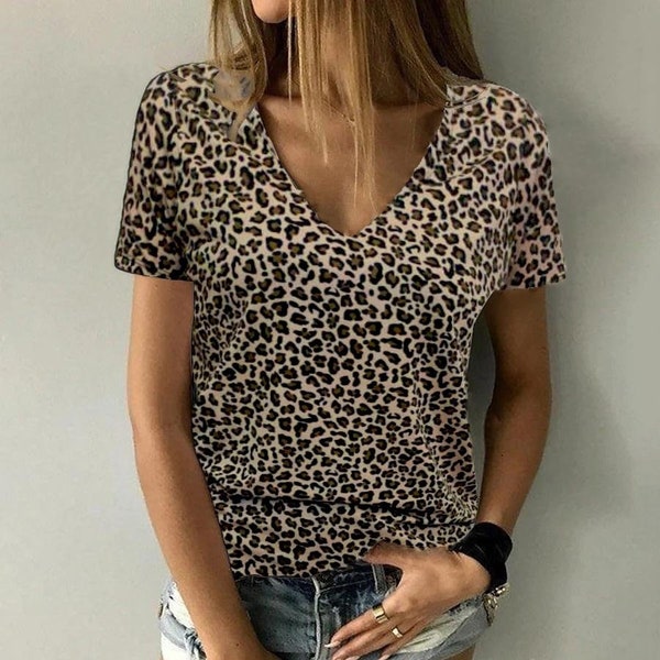 Short Top With Animal Print - Etsy