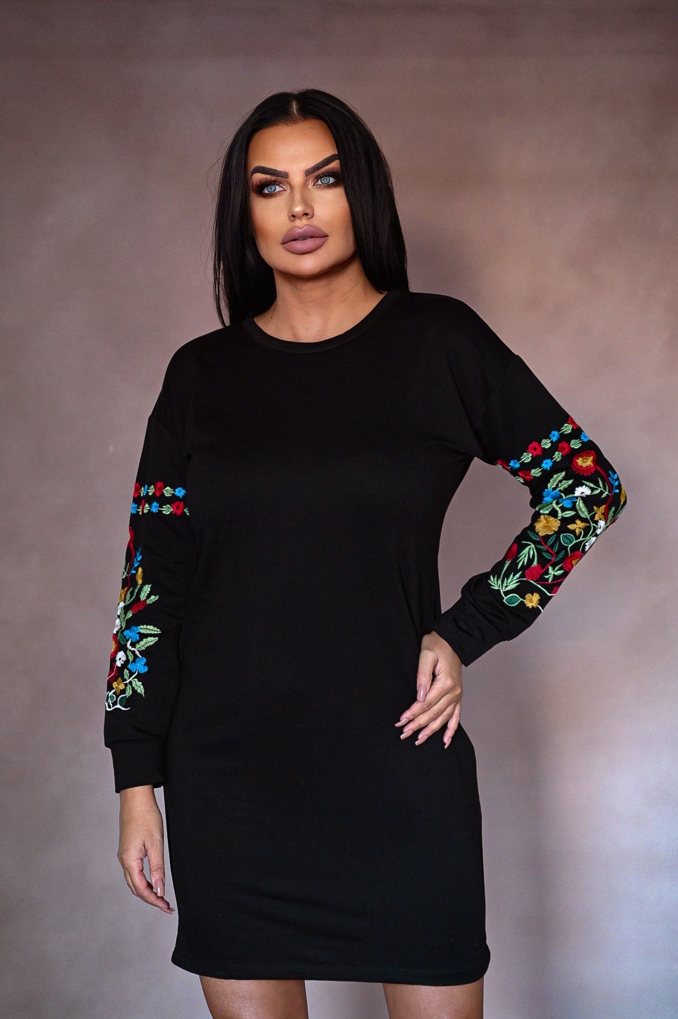 Floral Embroidered Boho Dress Flower Embroidered - Etsy