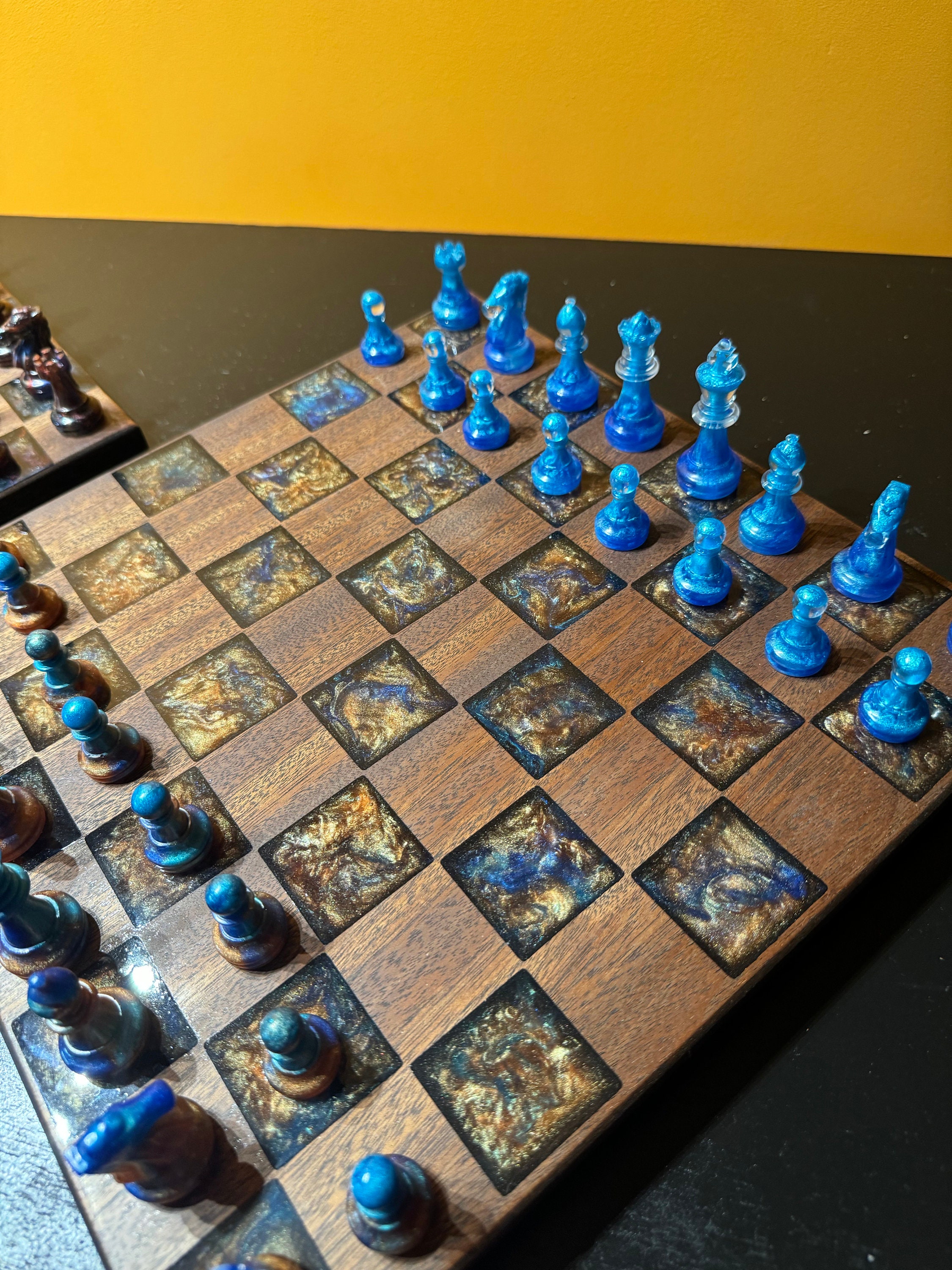 Epoxy Resin Chess Set With Pieces. Fully Customizable - Etsy