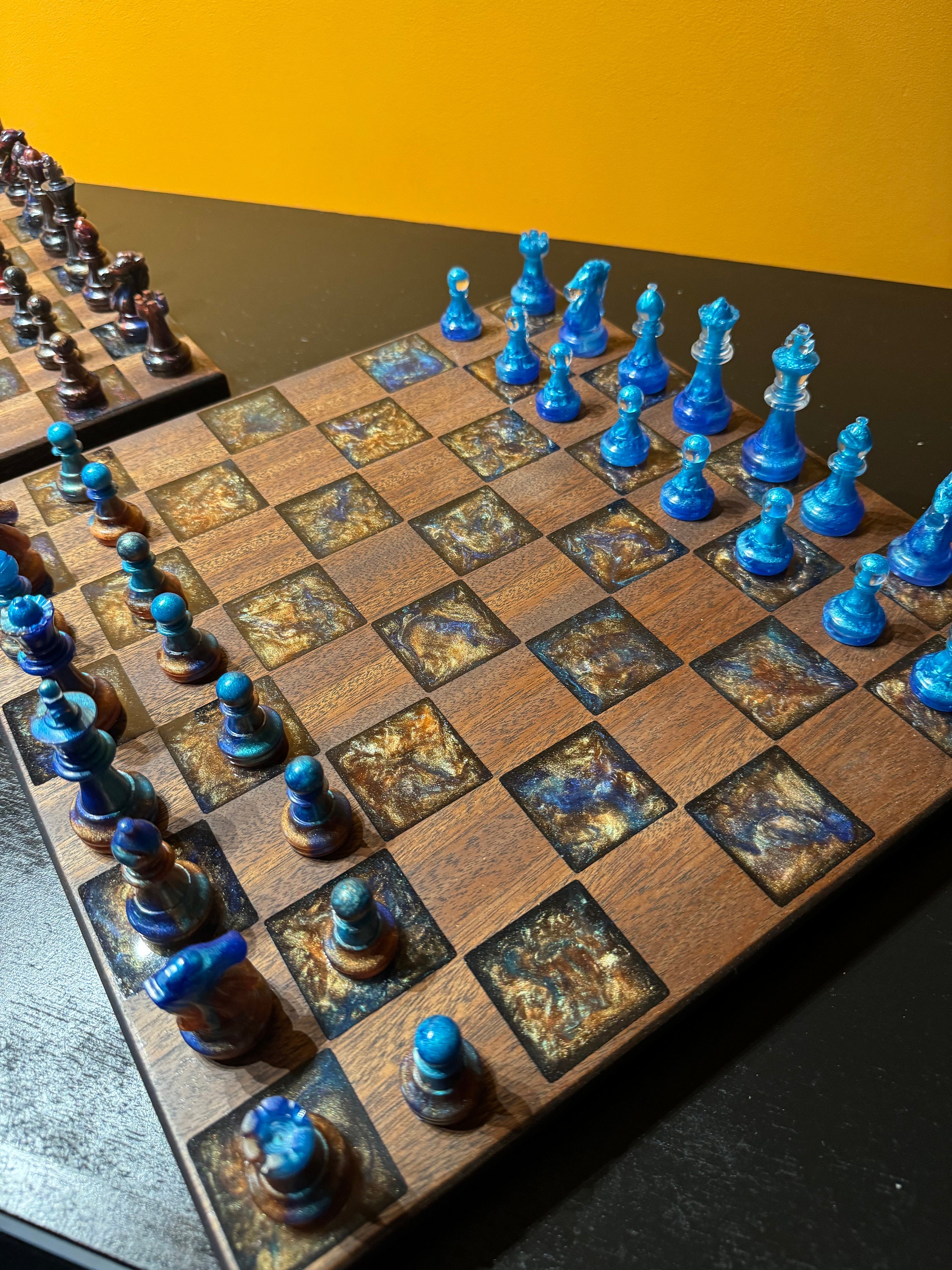 Epoxy Resin Chess Set With Pieces. Fully Customizable - Etsy