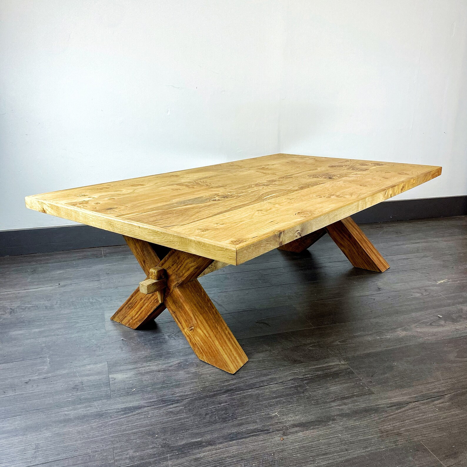 Rustic Solid Oak Coffee Table - Etsy