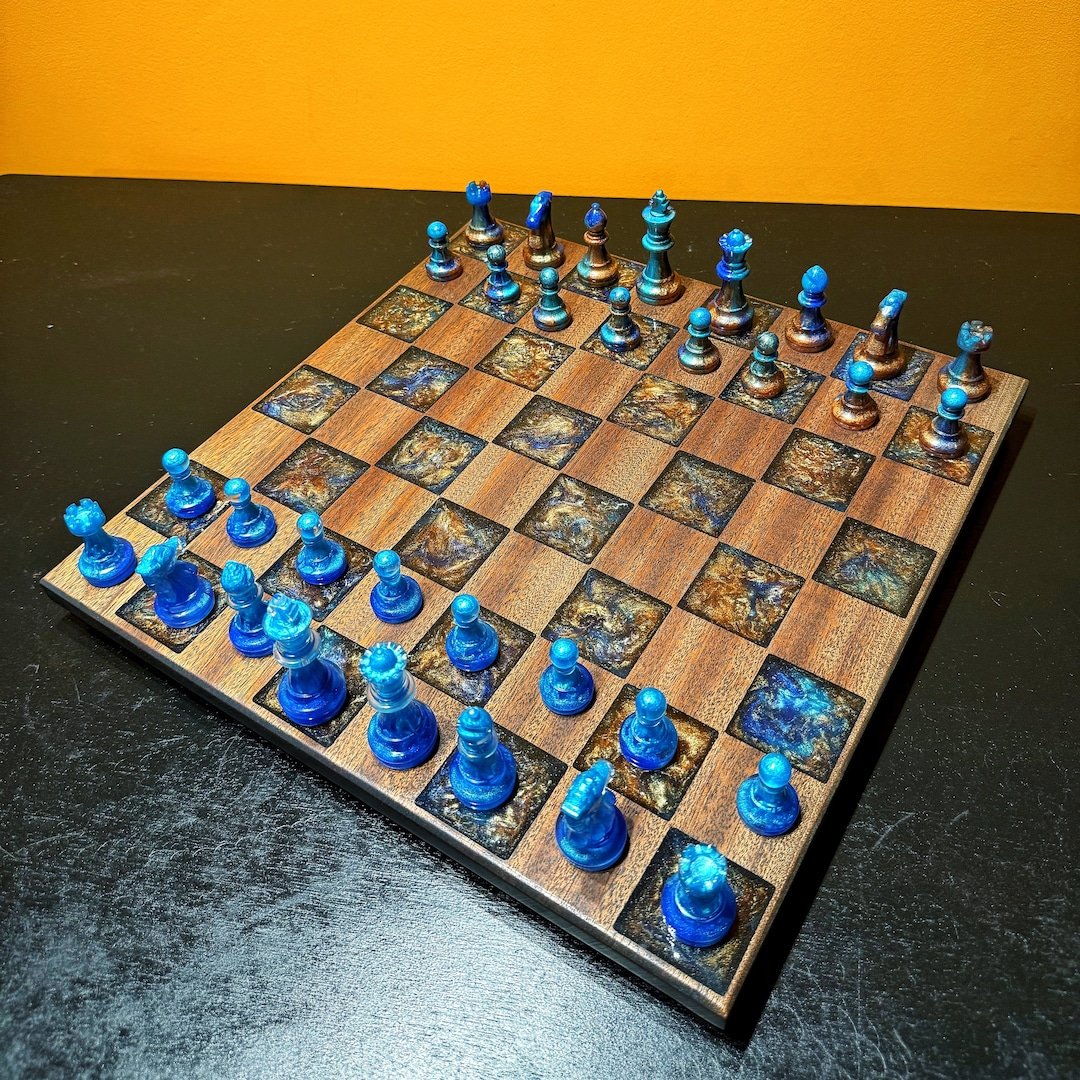 Epoxy Resin Chess Set With Pieces. Fully Customizable - Etsy