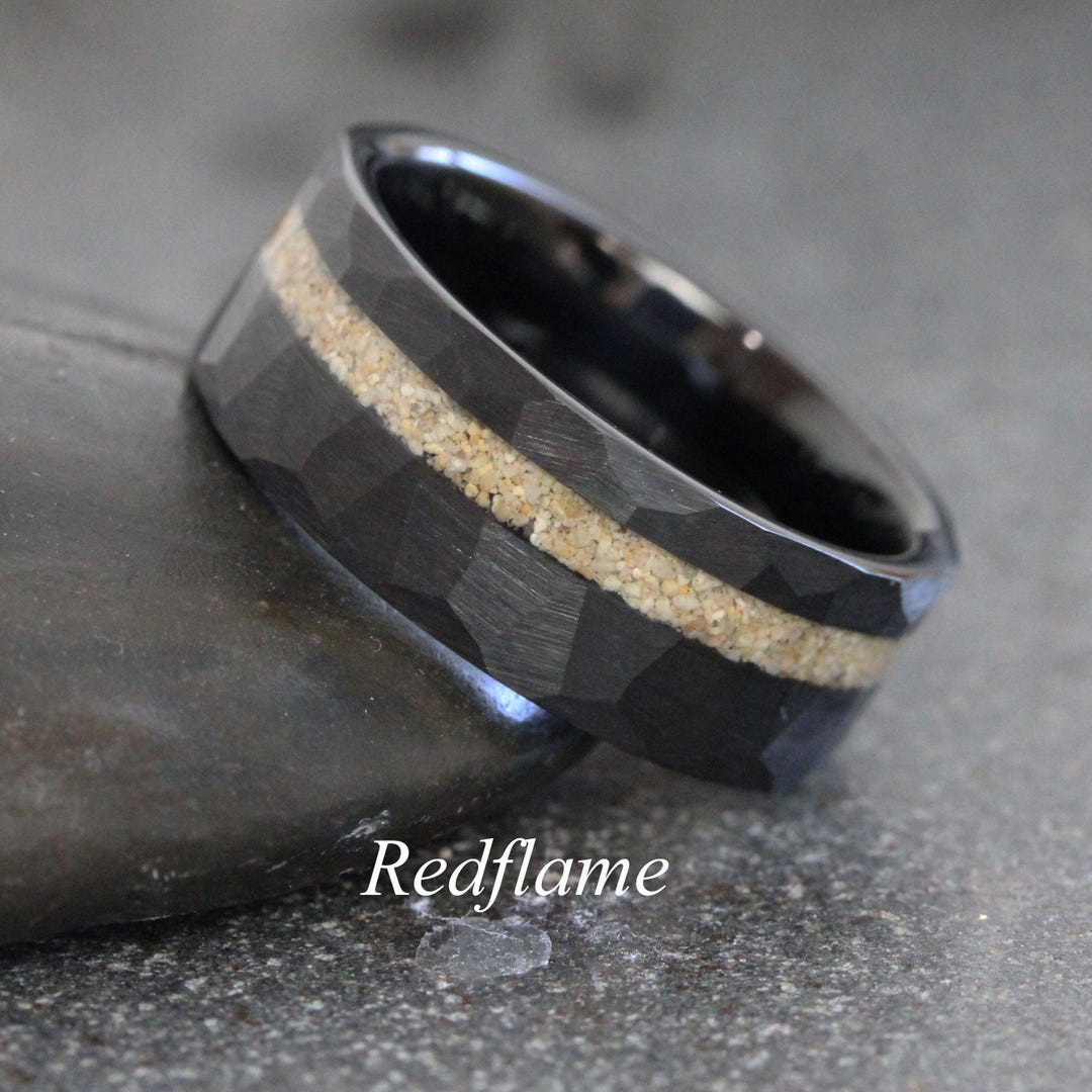 Your Sand Wedding Ring Hammered Your Beach Sand Ring, Your Own ...