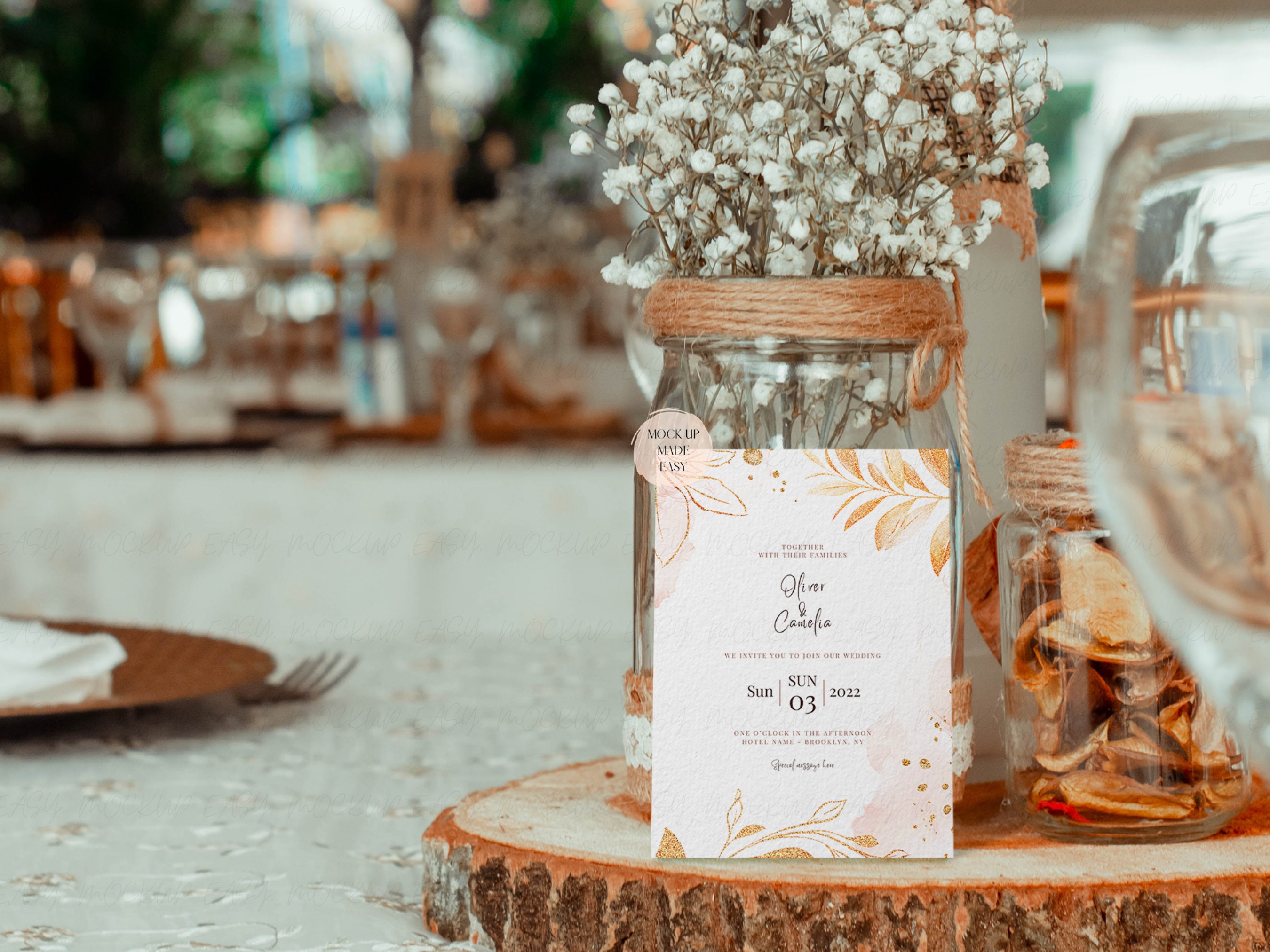 Boho Card Display Mockup Wedding Invitation Mockup Greeting - Etsy