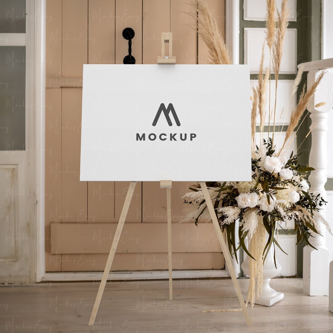 Welcome Sign Mockup, Easel Sign Mockup, Wedding Welcome Sign Mockup ...